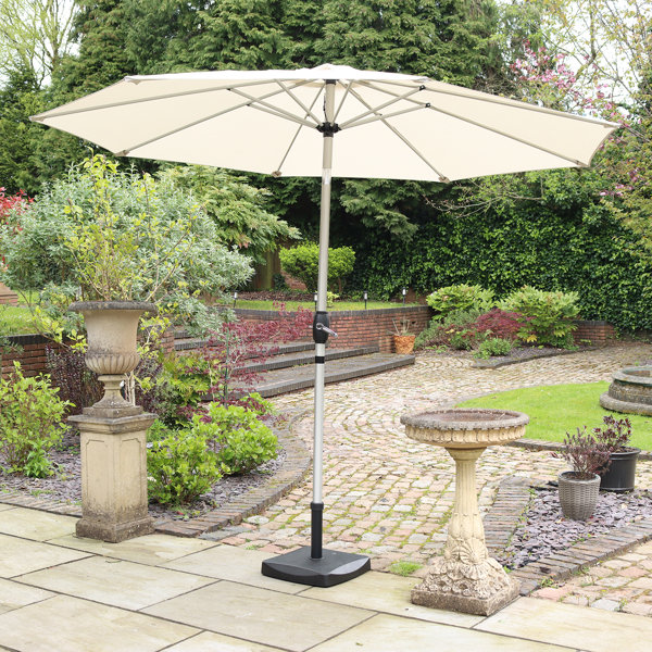 Royalcraft Parasols 3m Crank and Tilt Parasol Brushed Aluminium Pole (48mm Pole, 8 Ribs) This ...